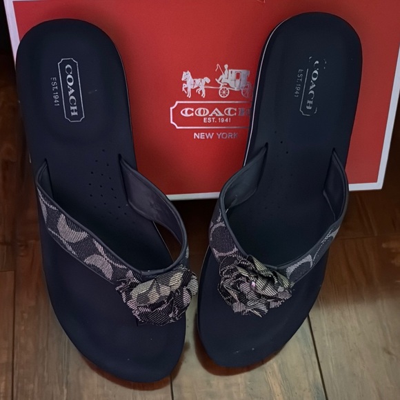 Coach | Shoes | Denim Coach Flip Flops | Poshmark
